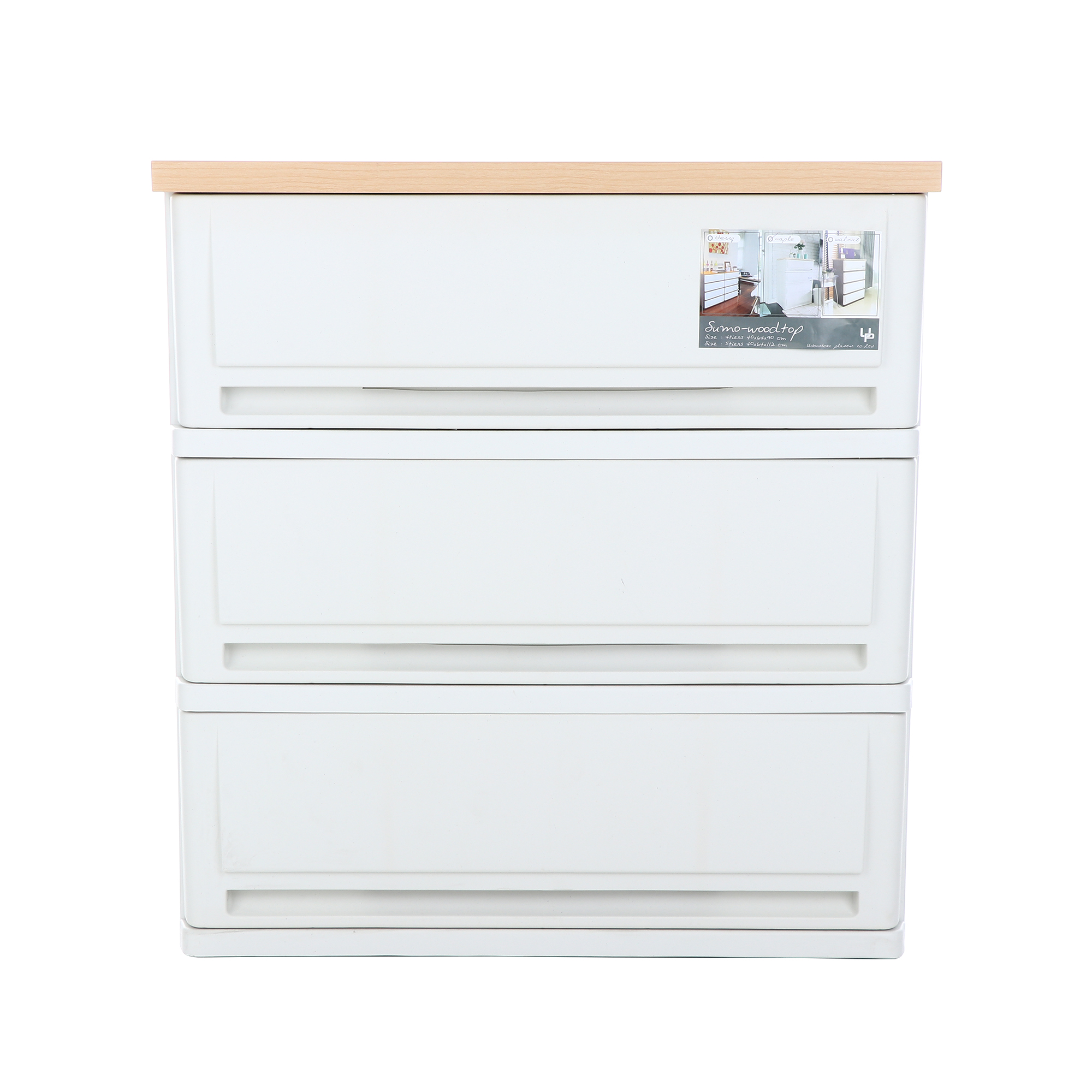 SUMO WOODTOP chest of drawers 3 layers - UP