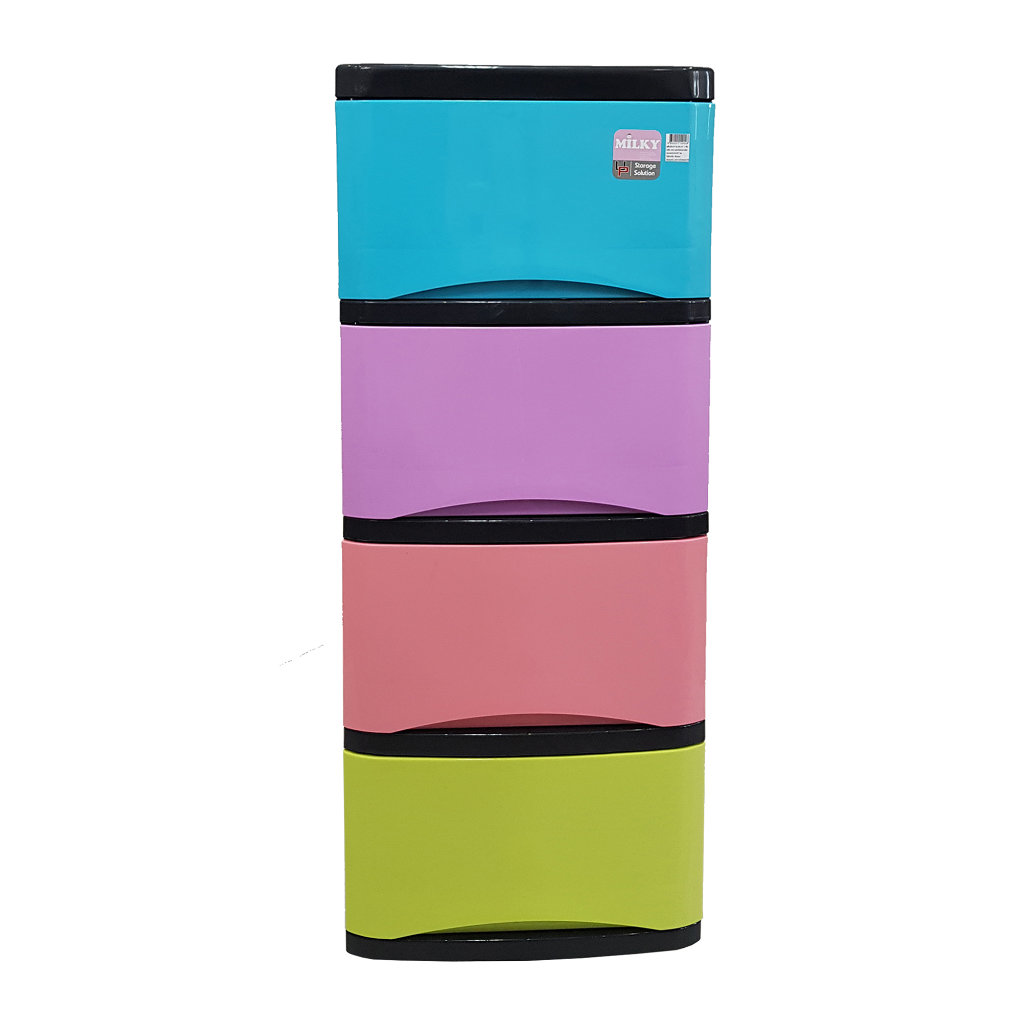 UP plastic drawer cabinet MILKY-BLACK (4 layers) - UP